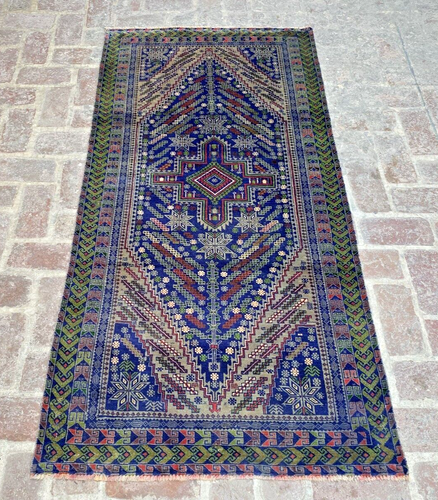 100 x 203 cm - Vintage Tribal Nomad hand knotted rug - Afghan Home ...