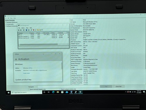 Dell Latitude 14 rugged 5414 i5 5300, 16GB RAM, 128GB SSD, NO AC #04 | eBay