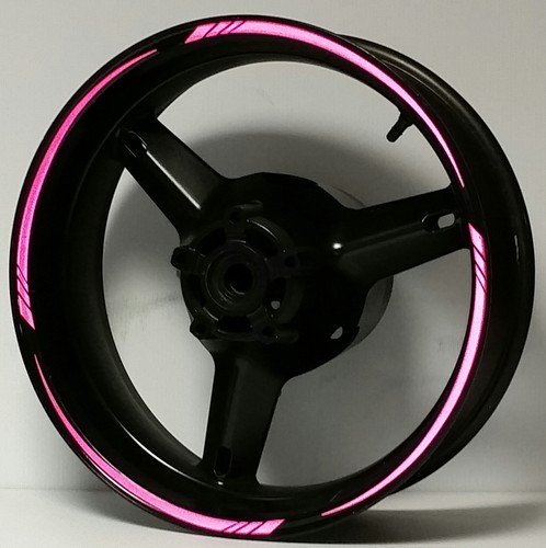 HOT or SOFT PINK REFLECTIVE MOTORCYCLE RIM STRIPES WHEEL DECALS TAPE ...