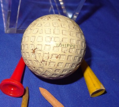 WHIPPET GREEN ANTIQUE VINTAGE GOLF BALL 4 VINTAGE GOLF TEES DISIPLAY | eBay