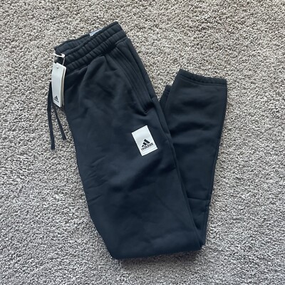 NEW Adidas Tapered Leg Black Multisport Lounge Fleece Pants IA9367 Mens ...