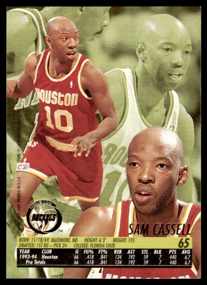 1994-95 Fleer Ultra #65 Sam Cassell Houston Rockets | eBay