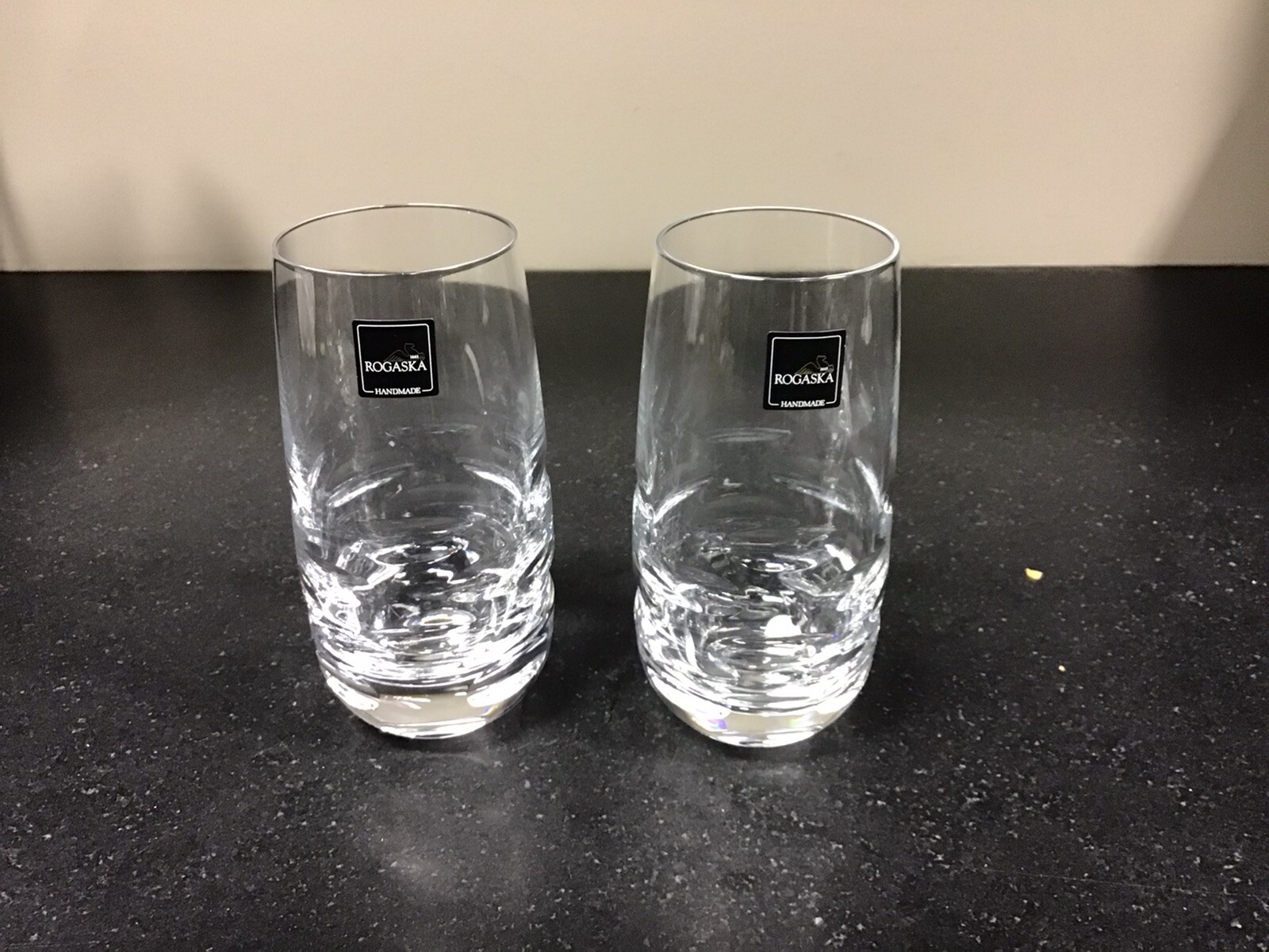 Rogaska Crystal Saint Tropez Highball Set of Two Glasses NEW in Box | eBay