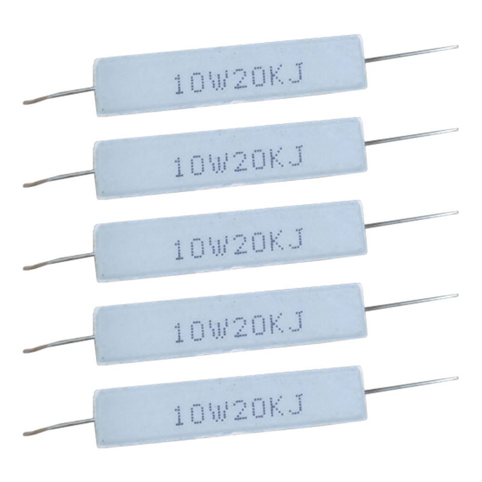 5/10/20PCS 5W/10W/20W Wirewound Cement Resistor 2RJ/8RJ/30RJ/500RJ/20K ...