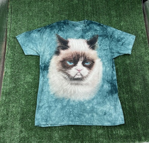 The Mountain Grumpy Cat Multicolor Tie Dyed Short Sleeve Shirt size 2XL ...