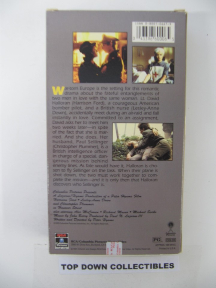 Hanover Street Harrison Ford, Lesley-Ann Down VHS Movie Like New | eBay