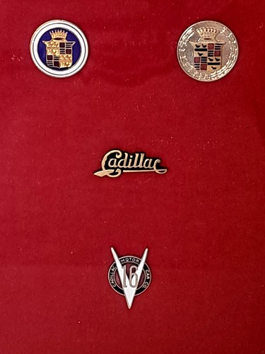 4 Vtg CADILLAC MOTOR CAR Salesman PINS * V16 Radiator Emblem Lapel PIN ...