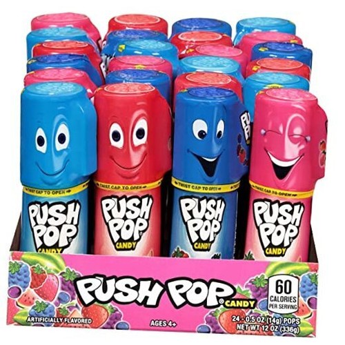 Push Pop Individually Wrapped Bulk Lollipop Variety Summer Party Pack ...