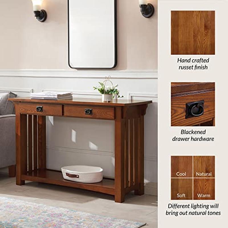 Solid Wood Entryway Console Table Multi-Functional Authentic Mission ...