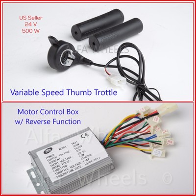 500W 24V Kit Motor Control Box w Reverse+Thumb Throttle f Electric Kart ...