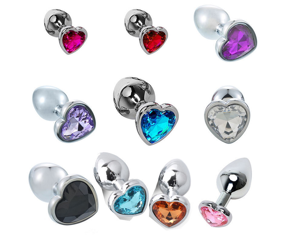 3in1 BDSM Metal Anal Plug Kit Butt Anal Beads Jewelled Fetish Bondage ...