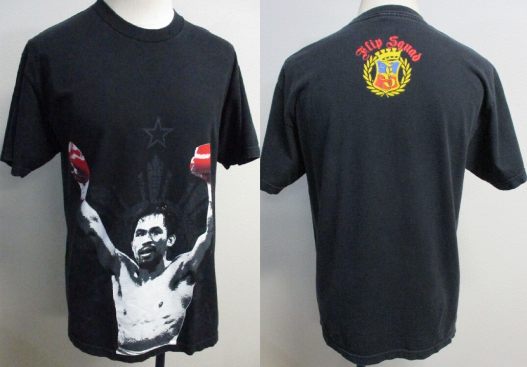 Vintage Manny Pacquiao Shirt Mens Large Black Team Pac Man All Over ...