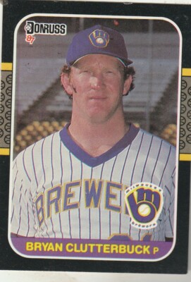 FREE SHIPPING-MINT-1987 Donruss Bryan Clutterbuck #397 BREWERS PLUS ...