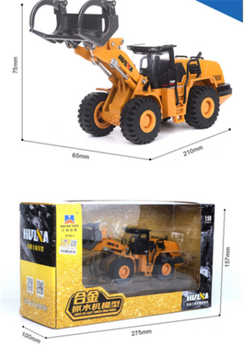 1/50 Diecast Wheel Timber Grab Loader Model Alloy Construction Vehicle ...