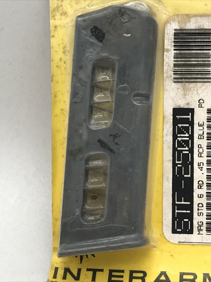 #MR2 Factory Blued Star PD .45 ACP Magazine Mag 6 Round Interarms Clip ...