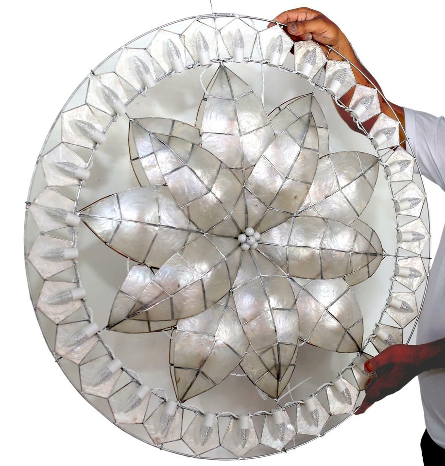 Gift Ko Poinsettia 31" Capiz Parol RGB LED Filipino Christmas Lantern ...