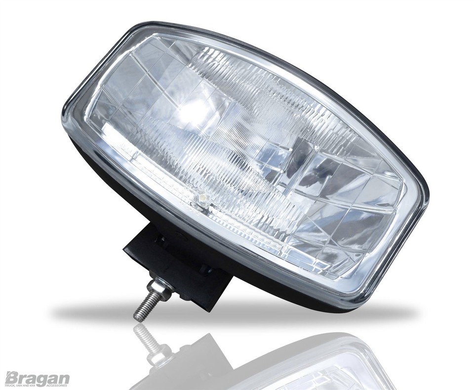 Black ABS 9'' Jumbo Oval Spot Lamp 24v + LED For Scania Volvo DAF MAN ...