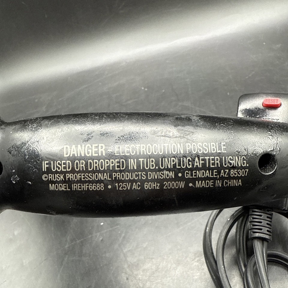 Rusk Speed Freak 2000 Watts Professional Hair Dryer IREHF6688 READ ...