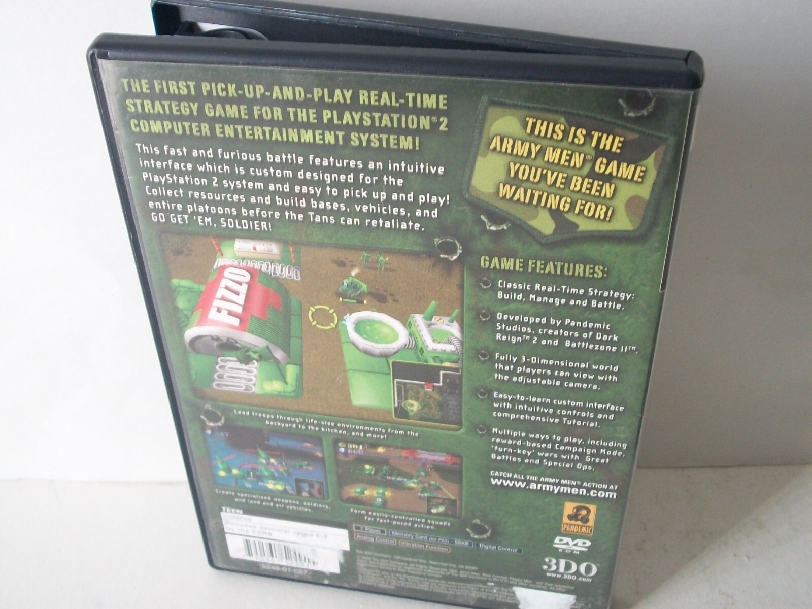 Army Men RTS PS2 PlayStation 2 Game Case Real Time Strategy Combat ...