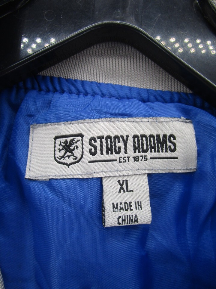 Stacy Adams Tracksuit Men XL Blue Silver Warm Up 2 Piece Mesh Jacket ...