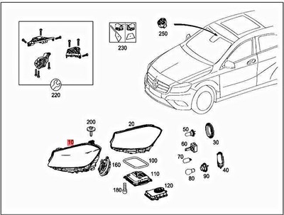 Genuine MERCEDES W176 A-CLASS Lamp Unit Right 1769066000 | eBay