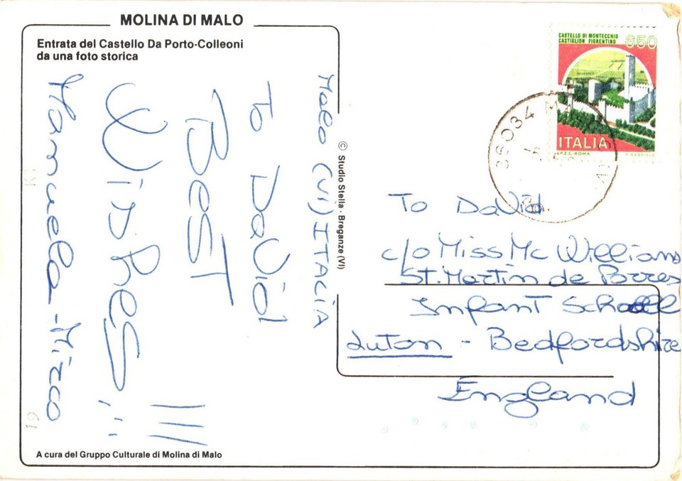 Molina di Malo Italy Castle Entrance From Porto-Colleoni Postcard | eBay