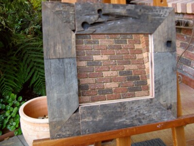 Decorative Wall Mirror Rustic Recycled Railway Sleeper Frame 42cm x ...