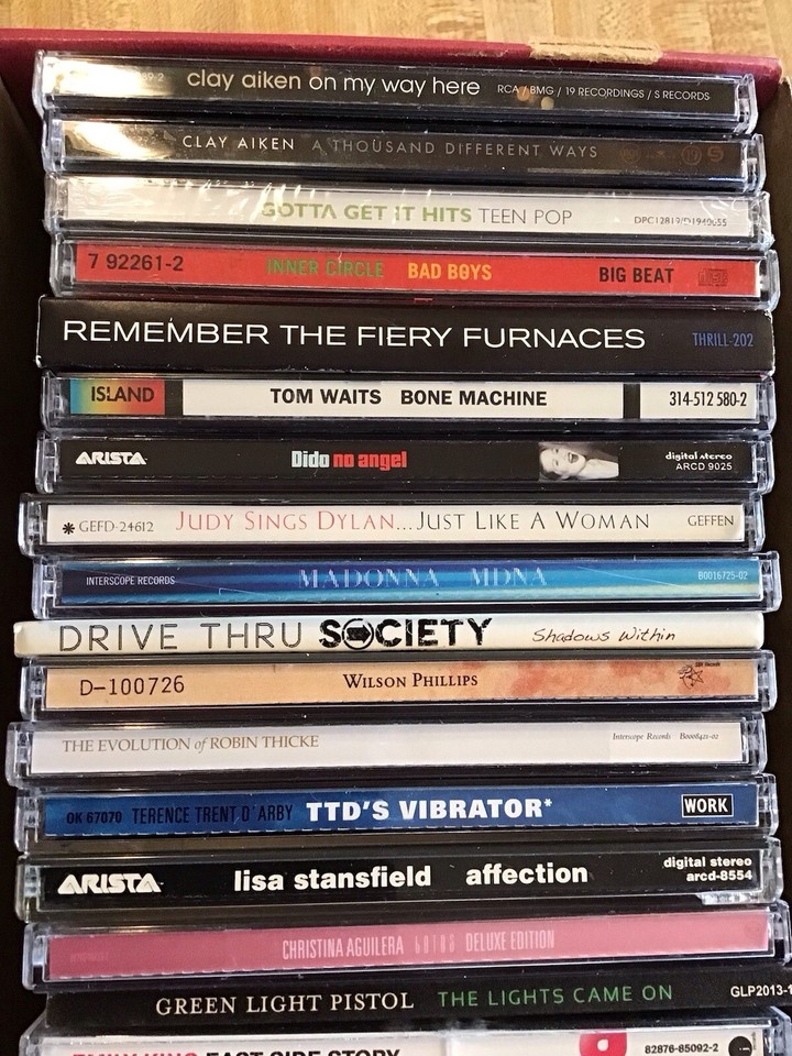 Lot Of 23 Pop Rock CD’s In Decorative Red Cardboard Storage Crate | eBay