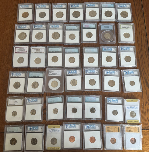 Lot of 42 Encapsulated/Graded U.S. Coins PCGS NGC Segs and Tru Grade ...