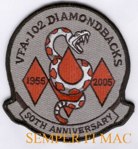 VFA-102 DIAMONDBACKS PATCH US NAVY 50TH ANNIVERSARY PIN UP USN VETERAN ...