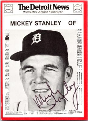 Mickey Stanley autographed Baseball Card (Detroit Tigers) 1981 Detroit ...