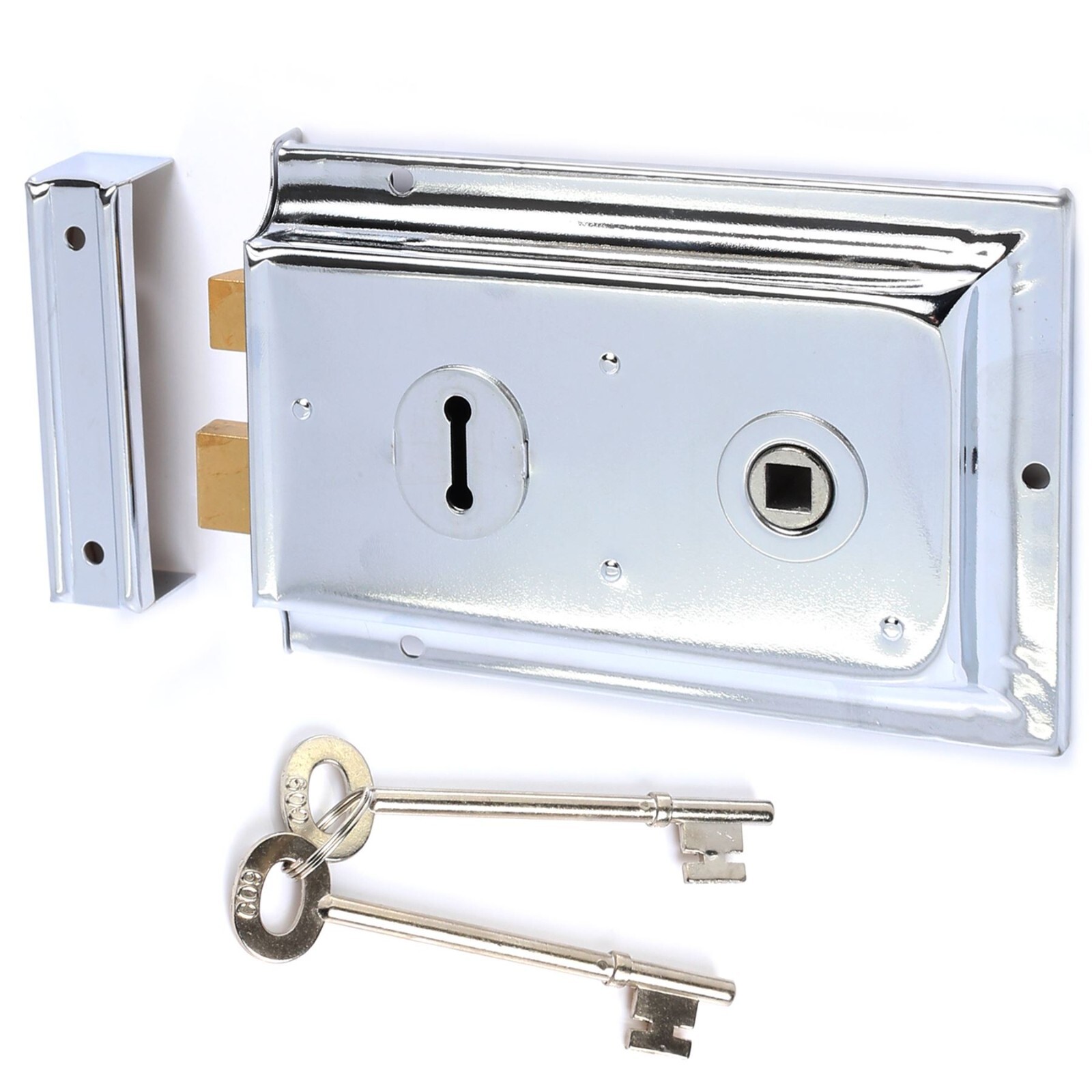 HIGH QUALITY CHROME or BLACK VICTORIAN 1900s RIM LOCK KNOB Deadlock ...