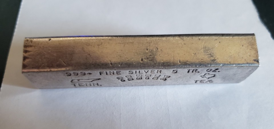 TENTEX 5 oz .999 Silver Bar, Binions Horseshoe Casino; Las Vegas NV | eBay