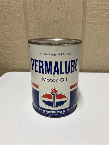 Vintage American Oil Co PERMALUBE Motor Oil One Quart Oil Can - Full ...