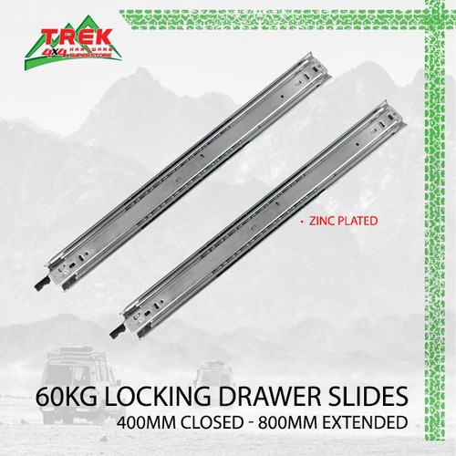 60kg Locking Drawer Slides / Runners 400MM - 800MM 4wd Trailer Fridge ...