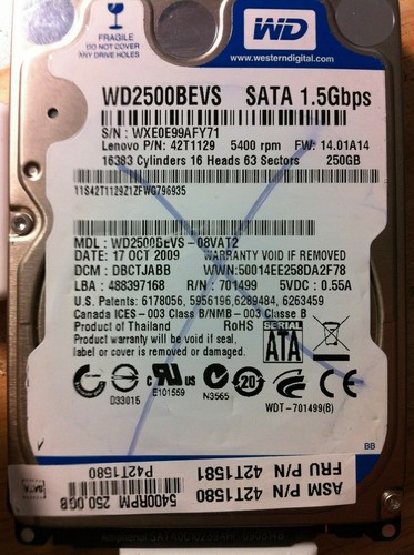 (#112) WD2500BEVS Hard Drive Control Printed Circuit Board - Working ...