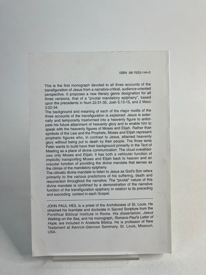 The Transfiguration of Jesus By John Paul Heil 9788876531446| eBay