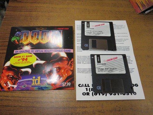 1994 doom Micro Star id Software 2 floppy disc open | eBay