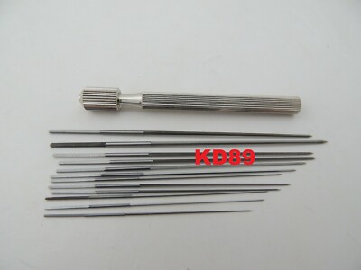 Assortment SET of 12 watchmakers cutting broaches ø 0.60 to 1.40mm for ...