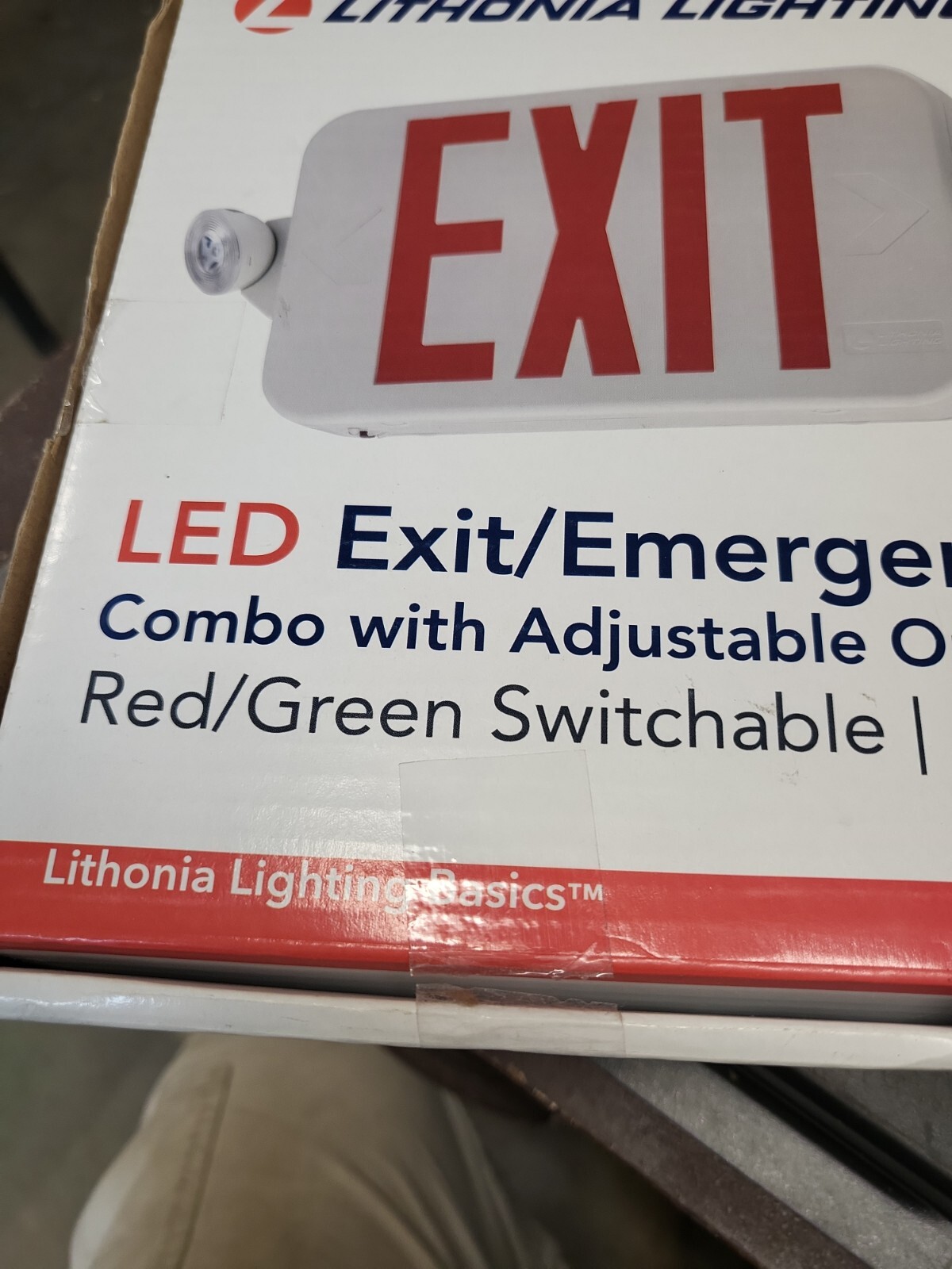 Lithonia Lighting ECRG RD M6 LED Emergency Light Exit Combo Red or ...