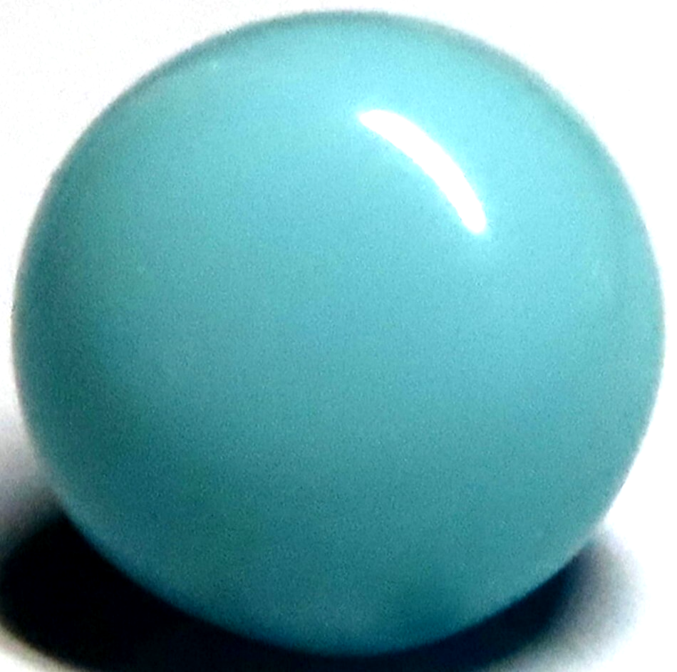 SWEET LITTLE ANTIQUE ROBIN'S EGG BLUE GLASS CHARM STRING BUTTON ~ 1/4 ...