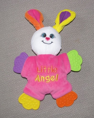 VINTAGE LITTLE TIKES BABY BUNNY RABBIT ANGEL TEETHER STUFFED ANIMAL ...