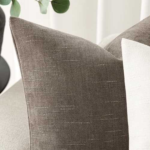 Pack of 2 Soft Textured Throw Decorative 20" x 12" (Pack of 2) Taupe ...