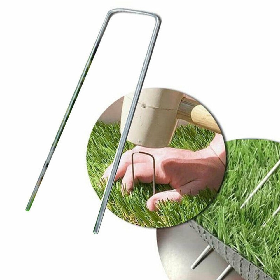 Turf Pin Black Set Tool Fastening Garden Tent Ground Staple’s Iron ...
