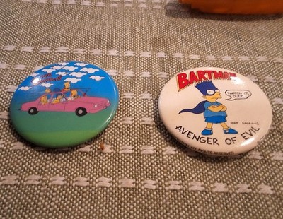 Simpsons pin back buttons Vintage 1989 Matt Groening Bartman | eBay