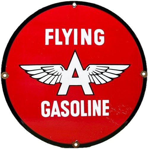 VINTAGE FLYING A GASOLINE PORCELAIN SIGN MOTOR OIL GAS STATION PUMP ...