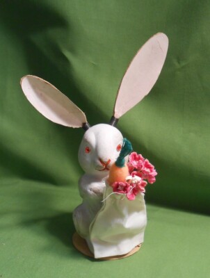 German Composition Easter Bunny Rabbit Candy Container - Spring Ears | eBay