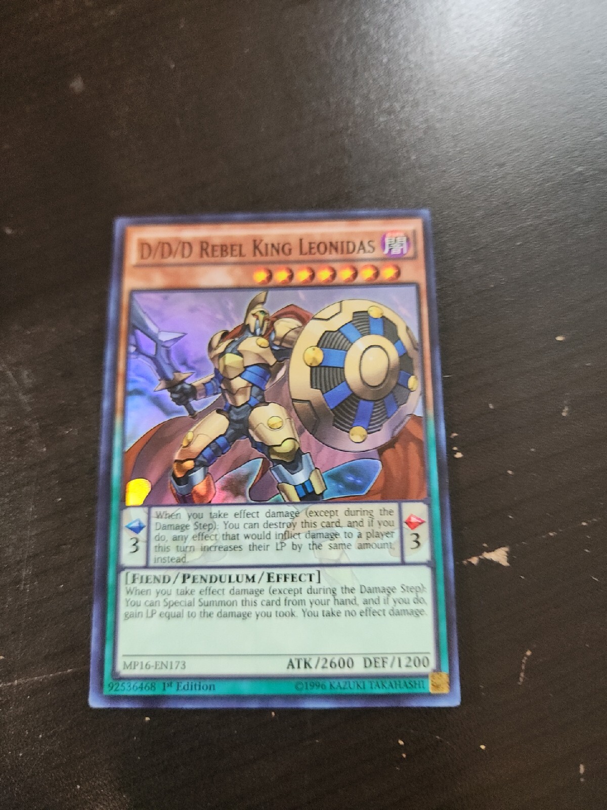 Yu-Gi-Oh! D/D/D Rebel King Leonidas MP16-EN173 1st Edition Super Rare ...