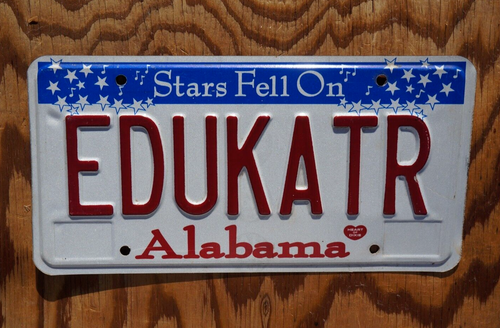 Alabama Vanity License Plate - EDUKATR - Teacher Professor Education ...