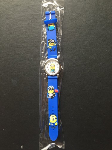 Kid's Despicable Me Minion Analogue (D Blue) Silicone Band wrist watch ...
